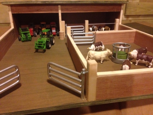 Wooden toy Farm yard Large field Machinery Shed Cattle shed with ...